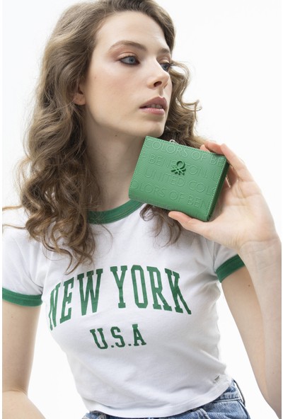 Benetton Kadın Cüzdan Yeşil BNT730