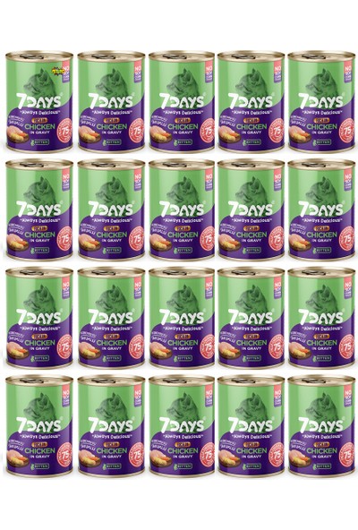 Petliyo 7days Tavuk Etli Yavru Kedi Konservesi 415GR x 20 Adet Petliyo 7days Tavuk Etli Yavru Kedi Konservesi 415GR x 20 Adet