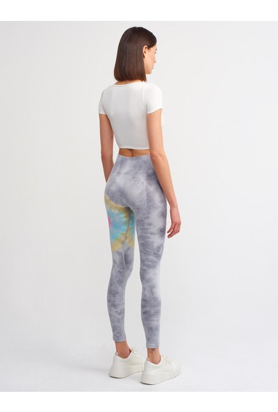 20302 Batikli Tayt-Fuşya