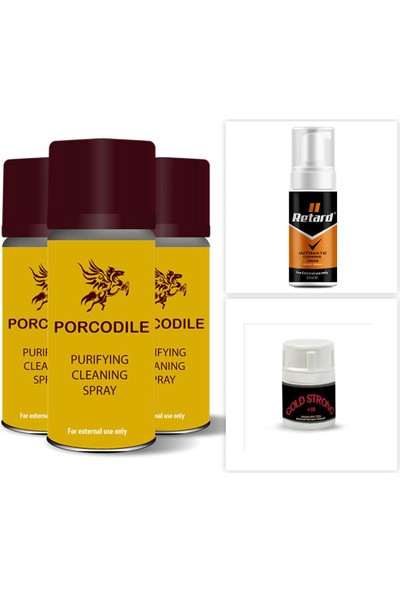 Porcodile Sprey - Retard For Men Krem ve Gold Strong Porcodile Sprey - Retard For Men Krem ve Gold Strong