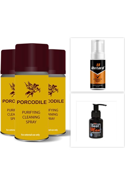 Porcodile Sprey - Retard For Men Krem ve Best Man Jel 55 ml Porcodile Sprey - Retard For Men Krem ve Best Man Jel 55 ml