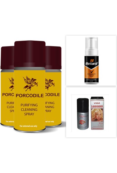 Porcodile Sprey - Retard For Men Krem ve Viga 10000 Sprey Porcodile Sprey - Retard For Men Krem ve Viga 10000 Sprey