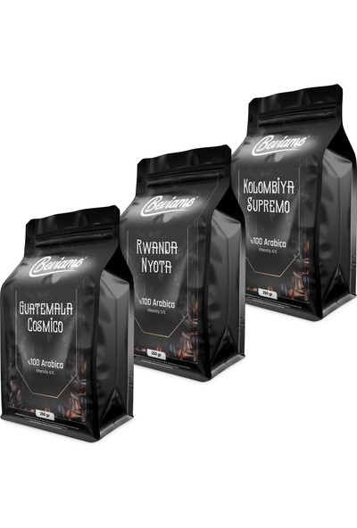 Kolombiya - Rwanda - Guatemala Filtre Kahve 3 x 250 gr