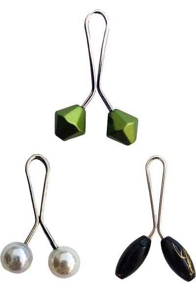 3 Adet Tesettür Eşarp ve Şal Klipsi Inci Beyaz Siyah Yeşil 3 Adet Tesettür Eşarp ve Şal Klipsi Inci Beyaz Siyah Yeşil