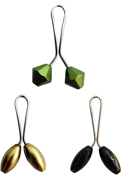 Royaleks 3 Adet Tesettür Eşarp ve Şal Klipsi Sarı Siyah Yeşil