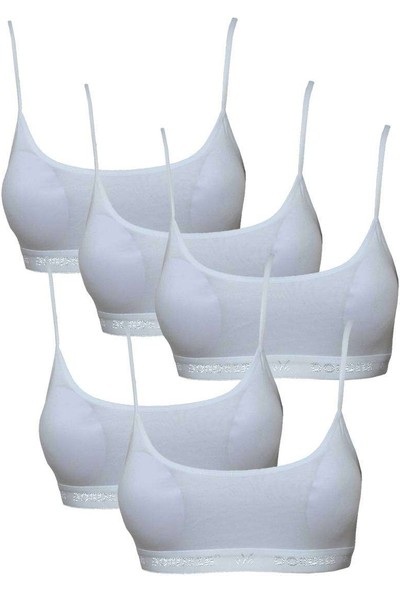 Pedli Ip Askılı Beyaz Büstiyer 5 Adet