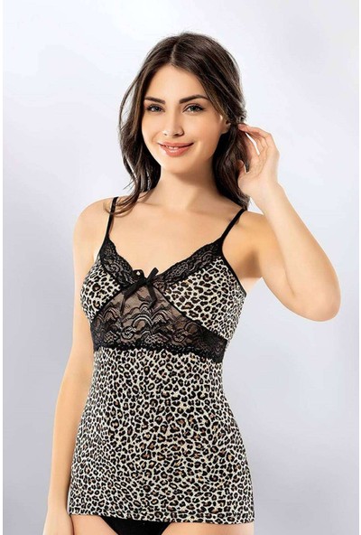 Royaleks Kota Kadın Leopar Desenli Ip Askılı Atlet 6352 Royaleks Kota Kadın Leopar Desenli Ip Askılı Atlet 6352