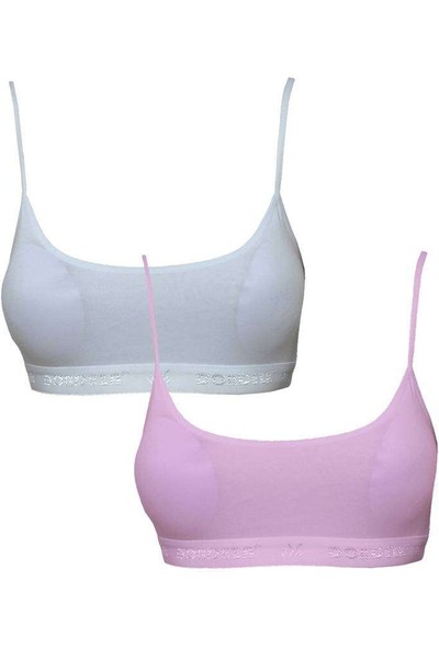 Royaleks Pedli Ip Askılı Beyaz ve Pembe Büstiyer 2 Adet