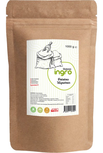 Ingro Glutensiz Patates Nişastası 1000 G
