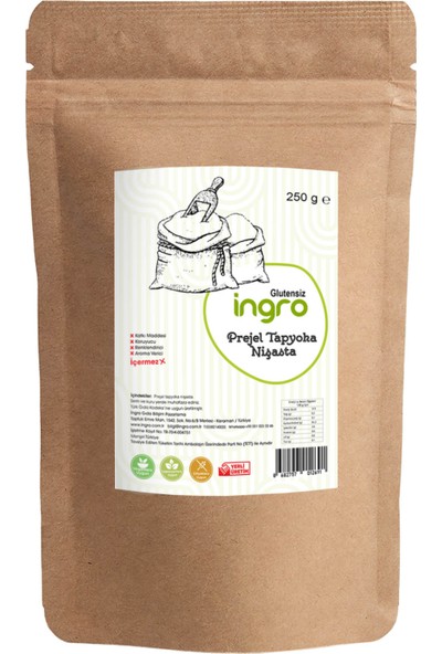 Ingro Glutensiz Prejel Tapyoka Nişasta 250 G