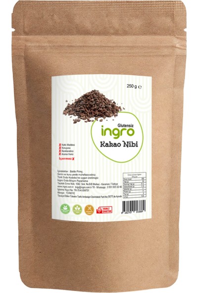 Ingro Glutensiz Kakao Nibi 250 G