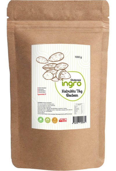 Ingro Glutensiz Kabuklu Taş Badem 1000 G Ingro Glutensiz Kabuklu Taş Badem 1000 G