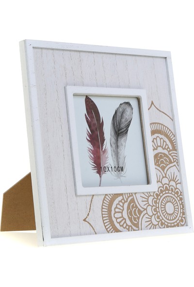 Boyner Evde 10 10 cm Kuş Tüyü Desenlibeyaz Çerçeve