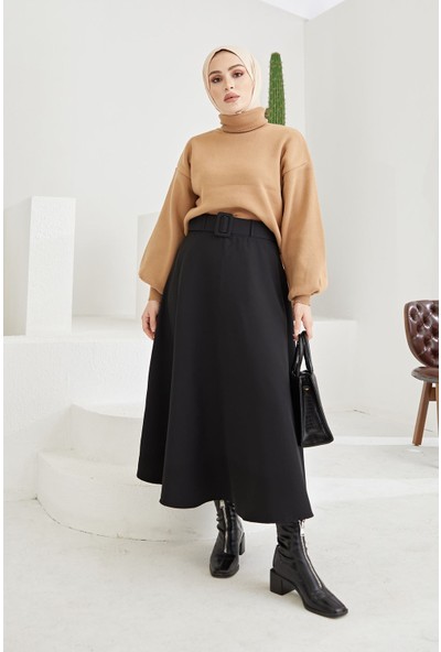 Miostil Kemerli Kloş Etek Miostil Kemerli Kloş Etek