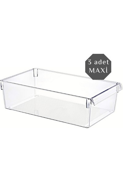Nandy Home Maxi Tall Clear Buzdolabı & Dolap İçi Düzenleyici Organizer 3 Adet Nandy Home Maxi Tall Clear Buzdolabı & Dolap İçi Düzenleyici Organizer 3 Adet