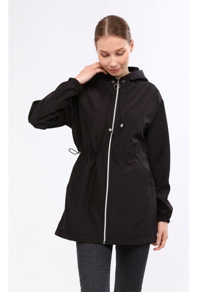 Poriento Kadın Beli Büzgülü Trençkot