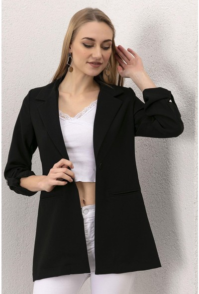 Şimal Kadın Tek Düğme Çift Cepli Blazer Ceket Şimal Kadın Tek Düğme Çift Cepli Blazer Ceket