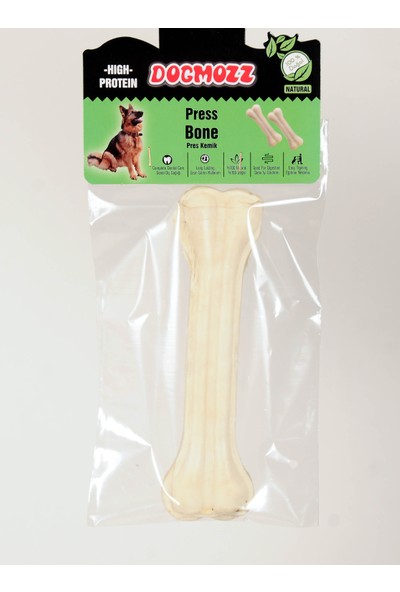 Premium Deri Pres Beyaz Köpek Kemiği 22 cm Premium Deri Pres Beyaz Köpek Kemiği 22 cm