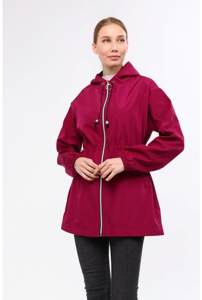 Poriento Kadın Beli Büzgülü Trençkot