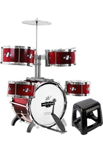 Kahraman Oyuncak Jazz Drum Mini Bateri Seti 5 Davul Kırmızı Minik Müzisyenler + Tabure Kahraman Oyuncak Jazz Drum Mini Bateri Seti 5 Davul Kırmızı Minik Müzisyenler + Tabure