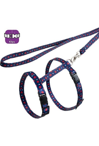 Pettag Lacivert Kırmızı Pati Desenli Ayarlanabilir Kedi Göğüs Tasma Seti 10 mm 110 cm Pettag Lacivert Kırmızı Pati Desenli Ayarlanabilir Kedi Göğüs Tasma Seti 10 mm 110 cm