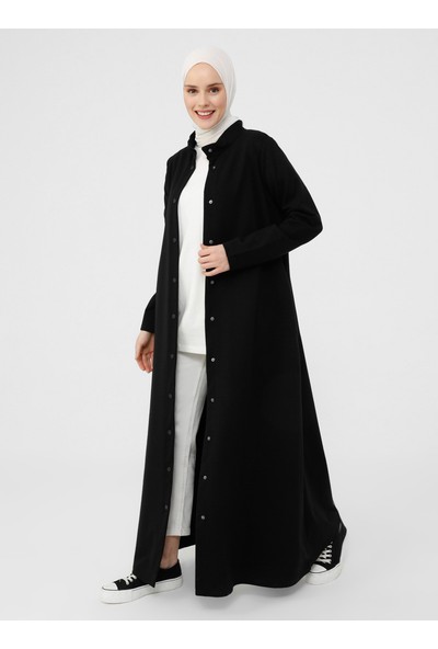 Çıtçıtlı Hakim Yaka Kap - Siyah - Benin Çıtçıtlı Hakim Yaka Kap - Siyah - Benin