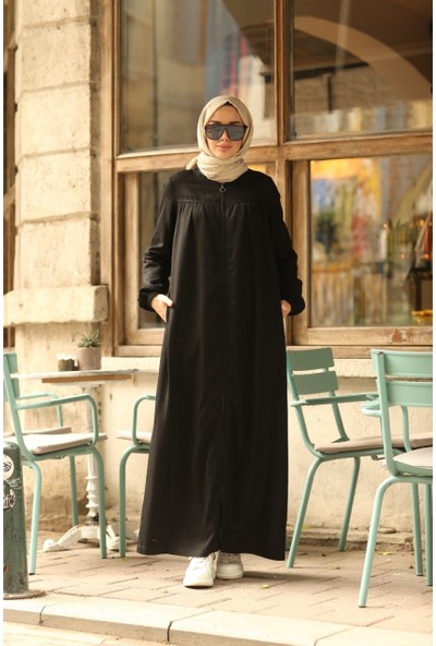 Neways Fermuarlı Tensel Ferace Siyah Neways 6470