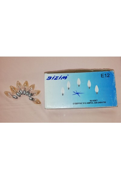 Bizim E12 Şeffaf Ampül 220-240V / 7 Watt Bizim E12 Şeffaf Ampül 220-240V / 7 Watt