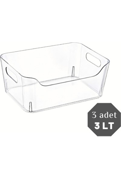 Nandy Home 3 lt Clear Buzdolabı & Dolap İçi Düzenleyici Organizer 3 Adet 23 x 16 x 9.5 cm Nandy Home 3 lt Clear Buzdolabı & Dolap İçi Düzenleyici Organizer 3 Adet 23 x 16 x 9.5 cm