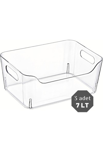 Nandy Home 7 lt Clear Buzdolabı & Dolap İçi Düzenleyici Organizer 3 Adet 30.5 x 21.5 x 12.5 cm Nandy Home 7 lt Clear Buzdolabı & Dolap İçi Düzenleyici Organizer 3 Adet 30.5 x 21.5 x 12.5 cm