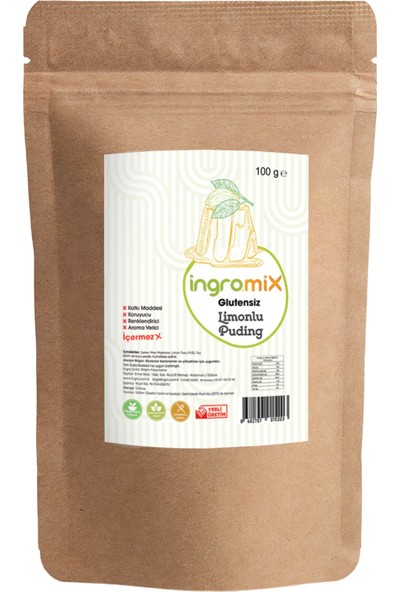 Ingromix Glutensiz Limonlu Puding 100 G