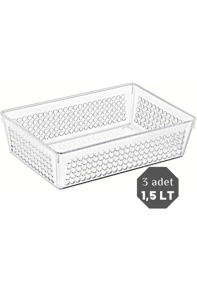 Nandy Home 1,5 lt Handy Buzdolabı & Dolap İçi Düzenleyici Organizer 3 Adet 18 x 13.5 x 6 cm Nandy Home 1,5 lt Handy Buzdolabı & Dolap İçi Düzenleyici Organizer 3 Adet 18 x 13.5 x 6 cm