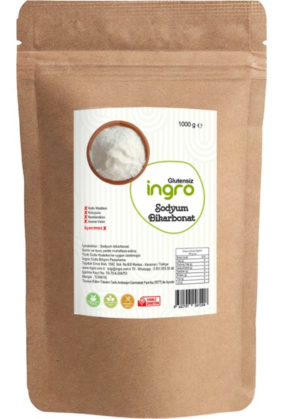 Ingro Glutensiz Sodyum Bikarbonat 1000 G Ingro Glutensiz Sodyum Bikarbonat 1000 G