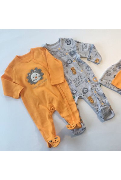 Statomy Erkek Bebek Cool Lion Serisi Tulum Ikili Erkek Bebek Tulum Takımı 0 - 3 Ay