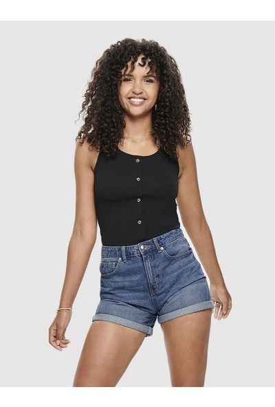 Only Kadın Düğmeli Kolsuz T-Shirt - 15192575