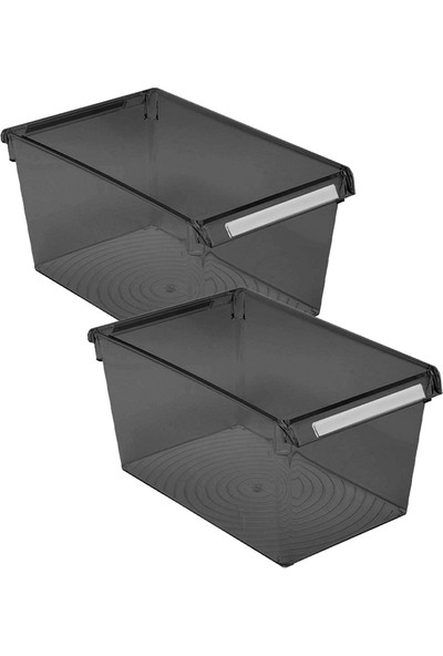 Primanova M-E27-30-25 Buzdolabı ve Dolap Raf Düzenleyici Şeffaf Siyah 2 Li Set 310*180*150