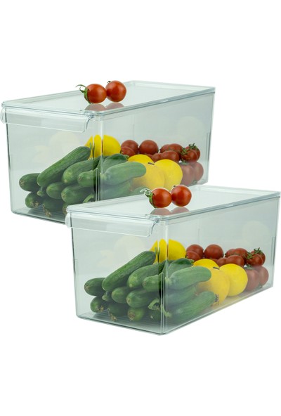 Primanova Kapaklı Buzdolabı ve Dolap Raf Düzenleyici M-E73-20-16 2'li Set Primanova Kapaklı Buzdolabı ve Dolap Raf Düzenleyici M-E73-20-16 2'li Set