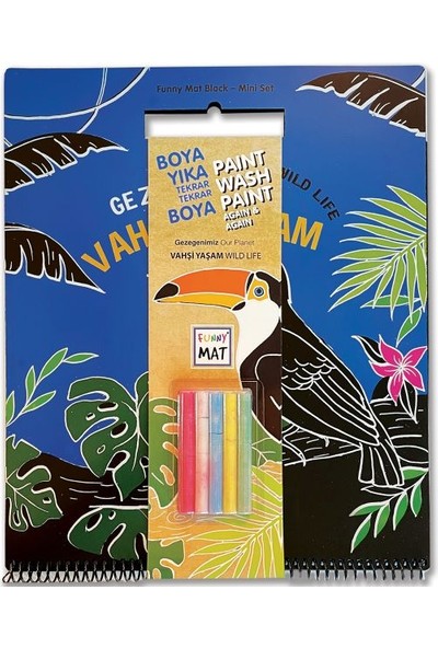 Funny Mat Black Set Gezegenimiz Vahşi Yaşam (Tebeşirli)