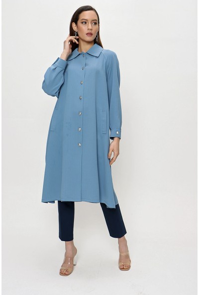 Aker 18619112 Önden Düğmeli A Line Kap