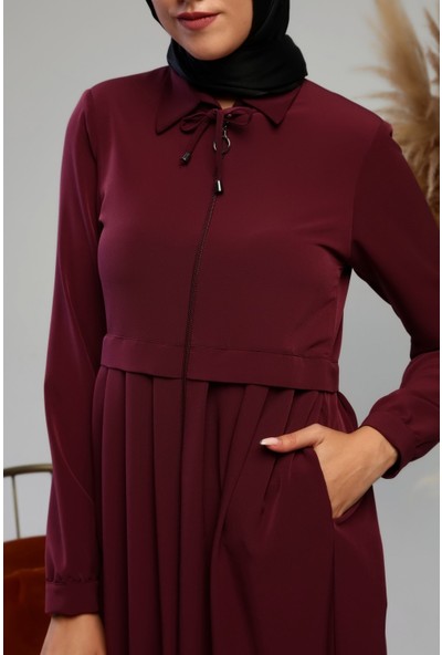 Gömlek Yaka Fermuralı Ferace