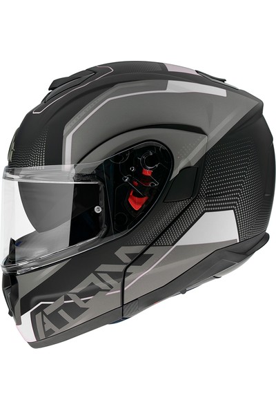 Mt Kask Çene Açılır Güneş Vizörlü Atom Quark Beyaz-Gri Large Bede Mt Kask Çene Açılır Güneş Vizörlü Atom Quark Beyaz-Gri Large Bede