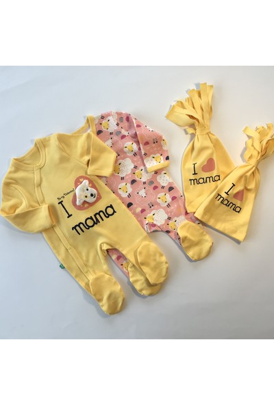 Statomy Kız Bebek My Little Lamb Serisi Tulum Ikili Kız Bebek Tulum Takımı 0 - 3 Ay