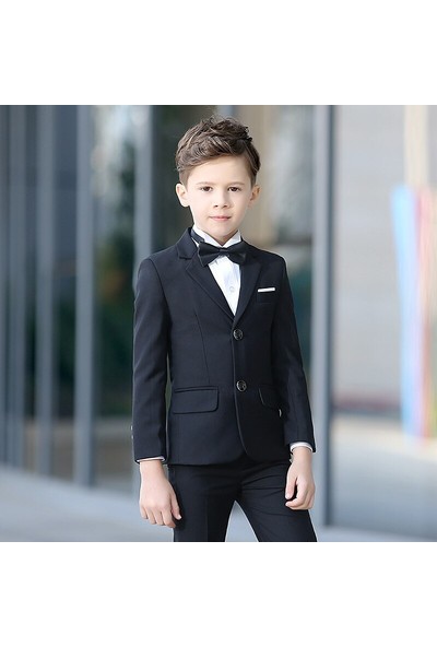 Erkek Bebek / Çocuk Saten Lastikli Papyon Siyah