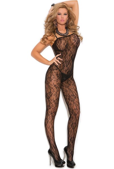 Gül Desenli Fantazi Vücut Çorabı