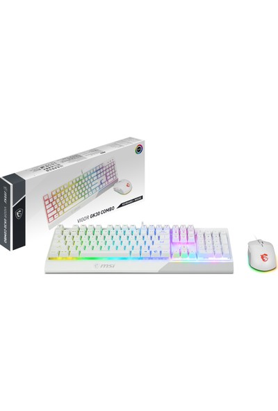 MSı Vigor GK30 Combo White Rgb Türkçe Clutch GM11 White Gaming Klavye Mouse Set Beyaz MSı Vigor GK30 Combo White Rgb Türkçe Clutch GM11 White Gaming Klavye Mouse Set Beyaz
