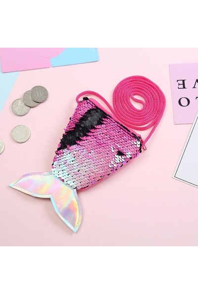 Gudubags Kız Çocuk Rengarenk Pullu Deniz Kızı Kuyruğu Askılı Çanta