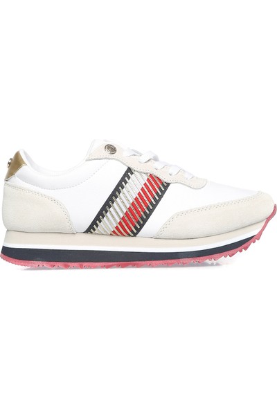 Tommy Hilfiger Kadın Beyaz Sneaker - FW0FW06077YBR