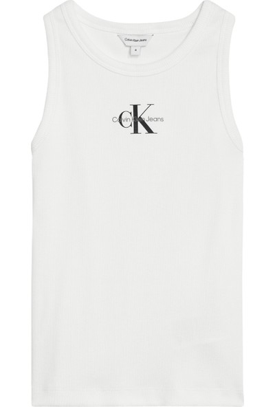 Calvin Klein IG0IG01356-MONOGRAM Rib Sleeveless Bisiklet Yaka Normal Kalıp Düz Beyaz Kız Çocuk T-Shirt Calvin Klein IG0IG01356-MONOGRAM Rib Sleeveless Bisiklet Yaka Normal Kalıp Düz Beyaz Kız Çocuk T-Shirt