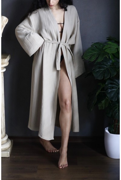 Pina Müslin Kimono Kaftan Bej