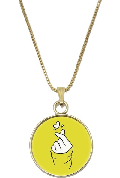 Love Epoksi Kolye Altın Kaplama EG0571